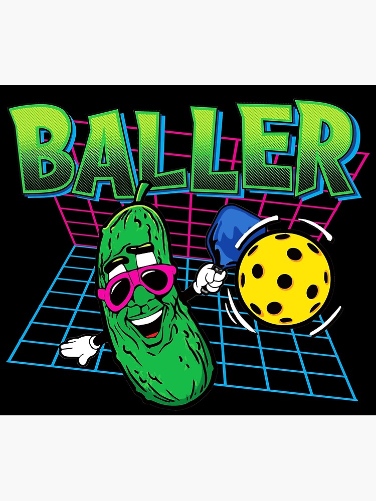"BALLER - Pickleball Retro 80er 90er Pickle Player mit Paddel & Ball ...