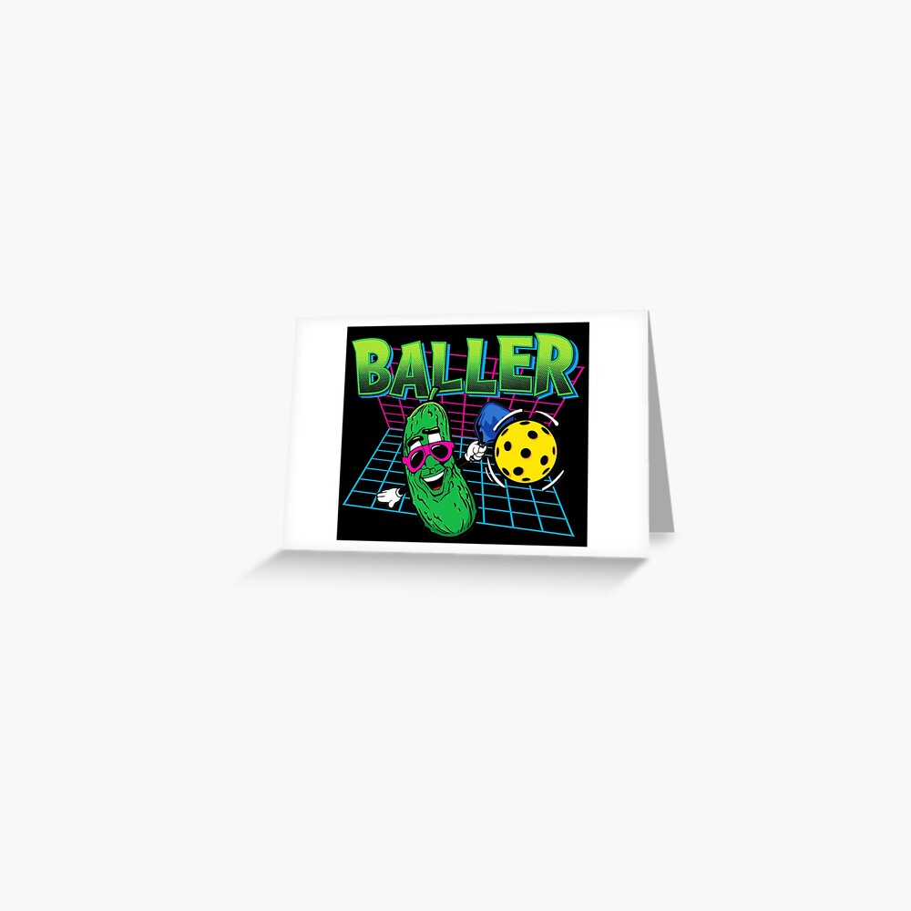"BALLER - pickleball retro 80s 90s pickle player with paddle & ball ...