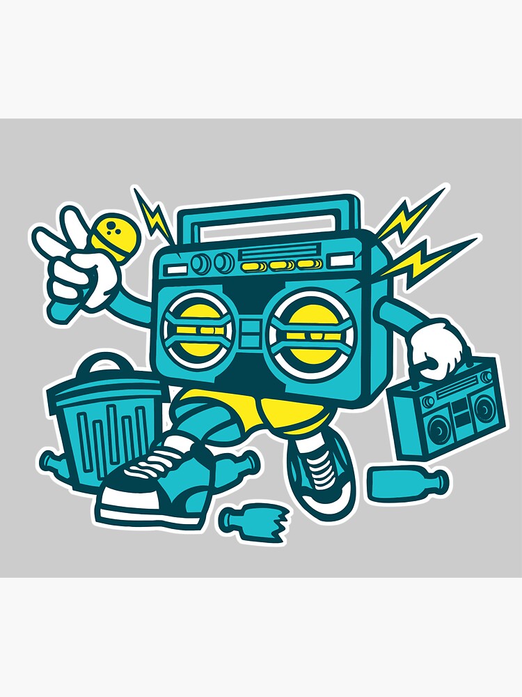 "boom box" Sticker by Cl4ud3-Design | Redbubble