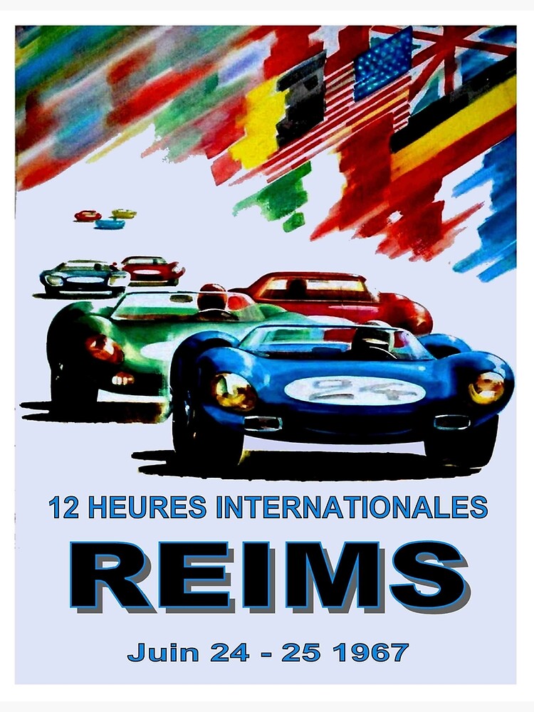 "REIMS : Vintage 1967 12 Hour Auto Racing Print" Poster for Sale by ...
