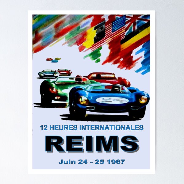 "REIMS : Vintage 1967 12 Hour Auto Racing Print" Poster for Sale by ...