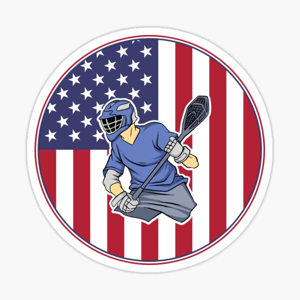 "USA Lacrosse LAX Player" Sticker by JasKei-Designs | Redbubble