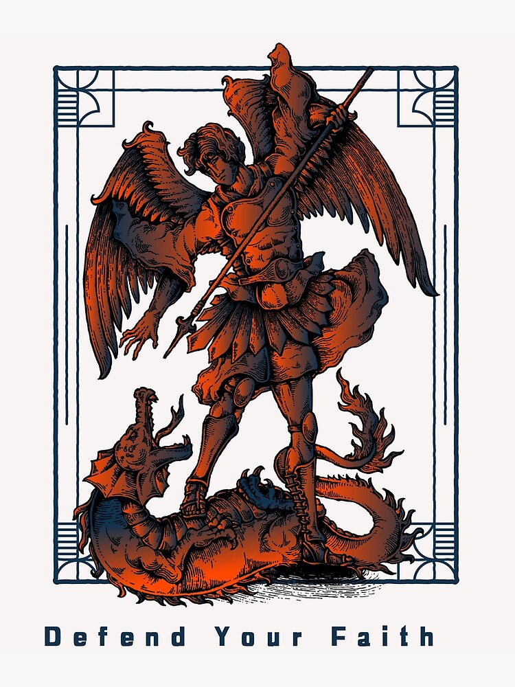 "Angel slaying demon Christian soldiers of Christ Apocalyptic design ...