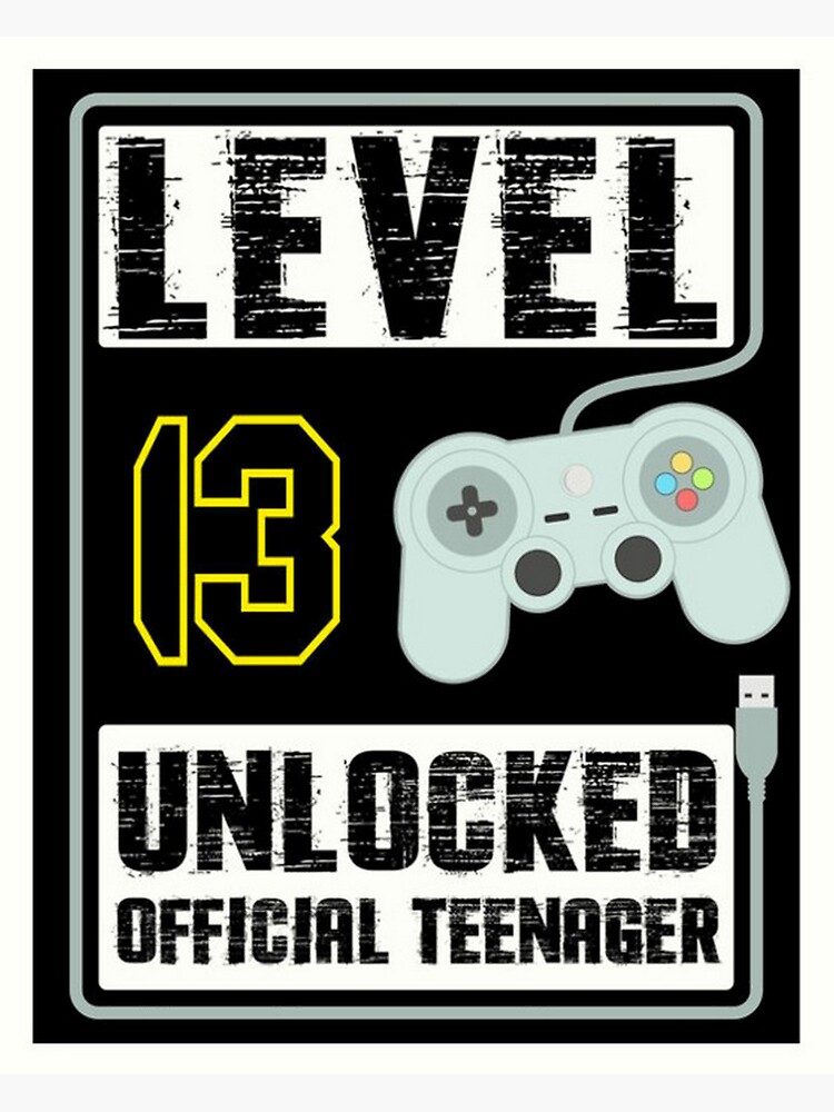 "Level 13 Unlocked Official Teenager 13th Birthday" Sticker by ...