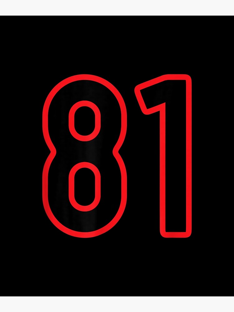 "Number 81 Sports Jersey Red Black Favorite Lucky Number " Poster for ...