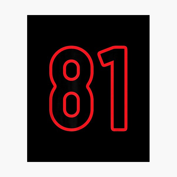 "Number 81 Sports Jersey Red Black Favorite Lucky Number " Photographic ...