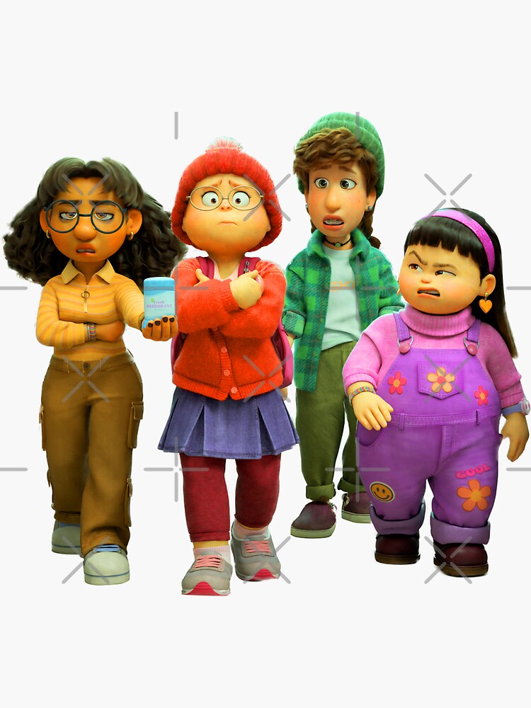 "Turning Red Meimei Friends" Sticker for Sale by STEVENREEDART | Redbubble