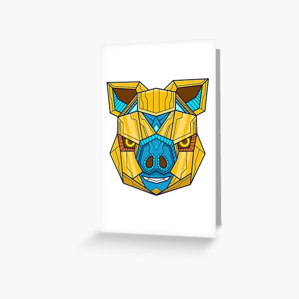 "pig cyborg, pig robot, pig cyberpunk, pig mecha" Greeting Card by ...