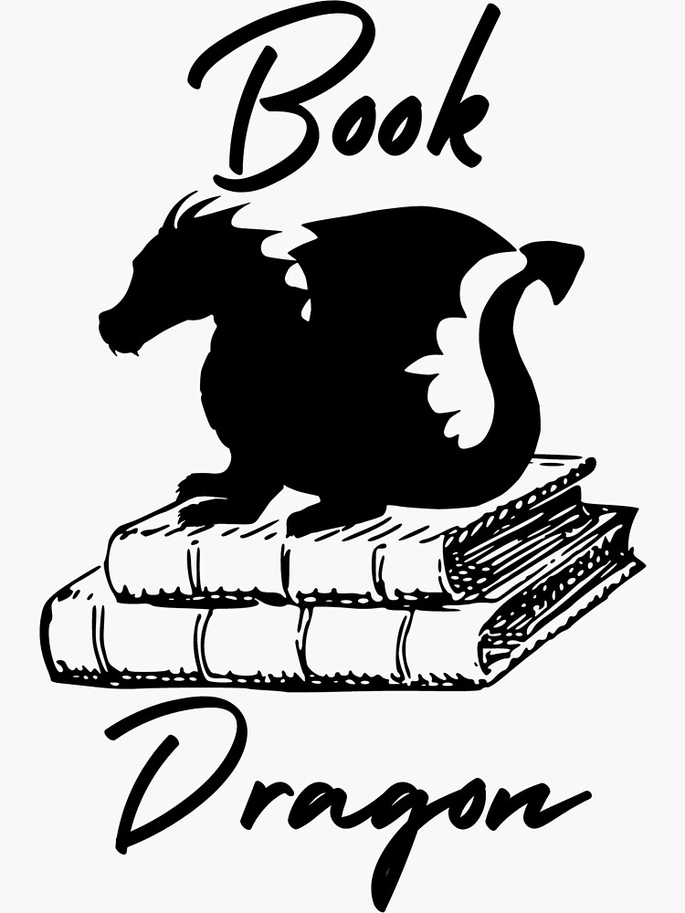 "Book Dragon" Sticker by MarikaRay | Redbubble