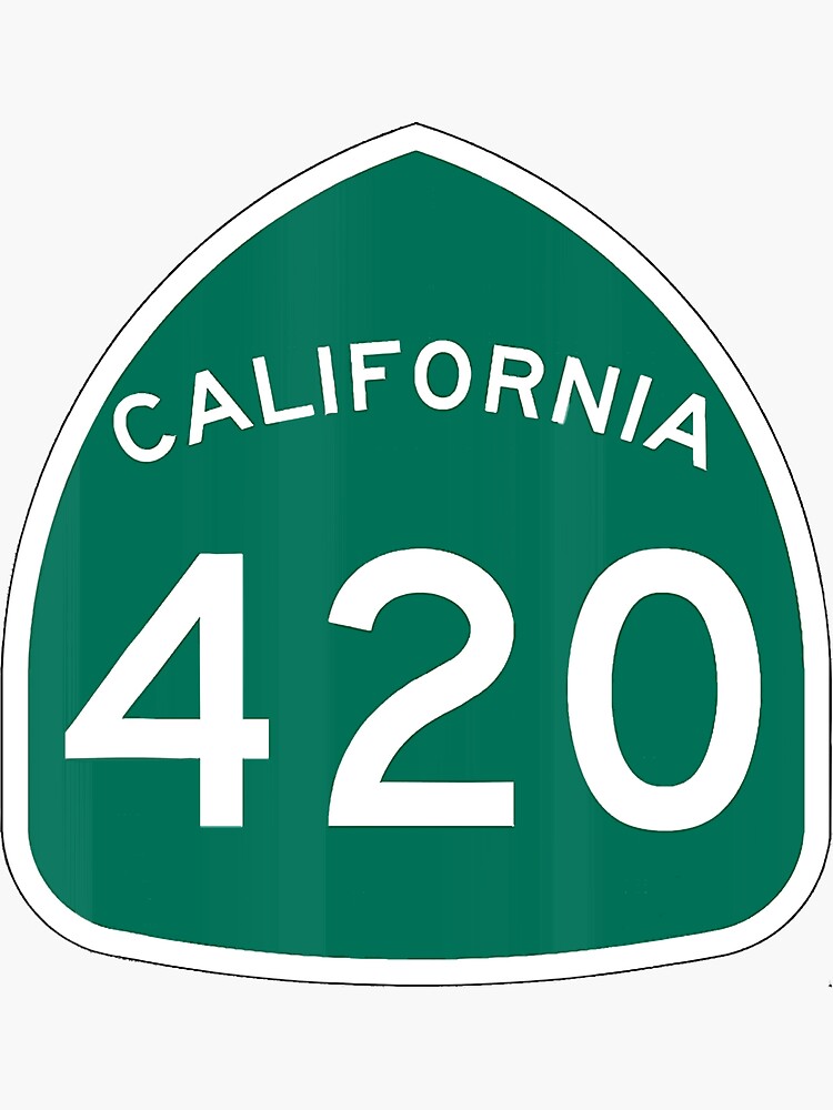 "California Highway 420 Road Sign" Sticker by entpeach3 | Redbubble