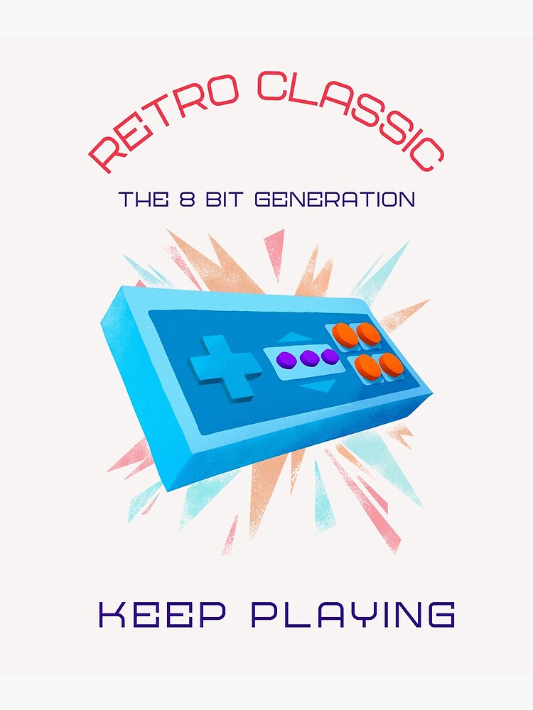 "Gaming controller retro classic 8 bit generation " Art Print by ...