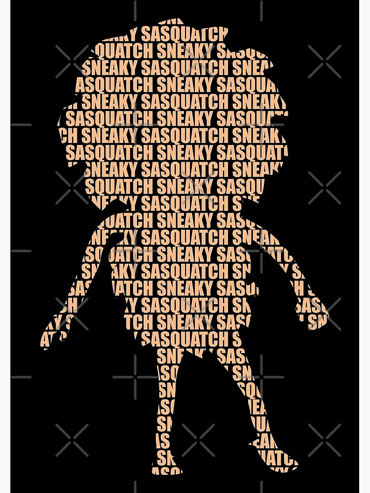 "Sneaky Sasquatch Silhouette Text Pattern | Black" Photographic Print ...