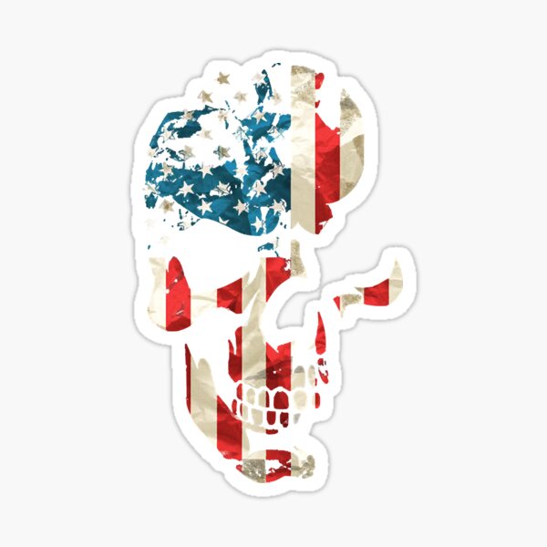 "American Flag in Human Skull " Sticker by GaryOlson9497 | Redbubble