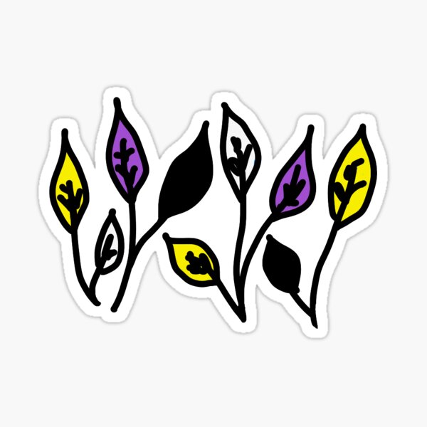 "Subtle non-binary leaves bunch" Sticker by Keali333 | Redbubble