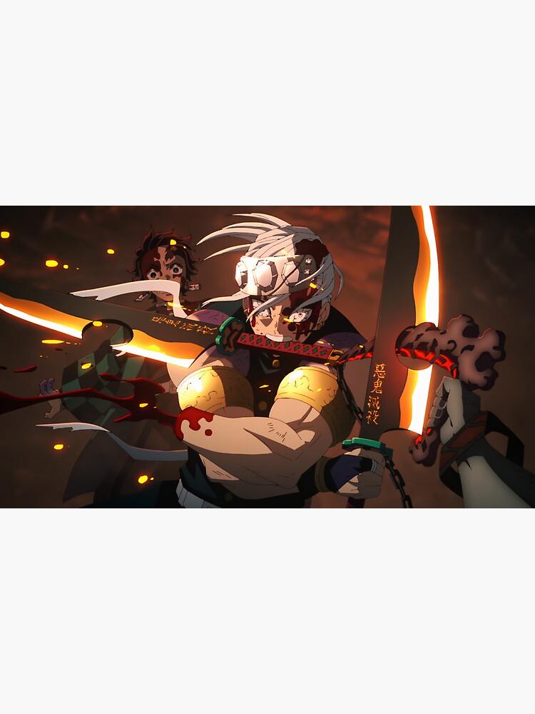 "Uzui Tengen vs Gyutaro" Sticker by janickstanton | Redbubble