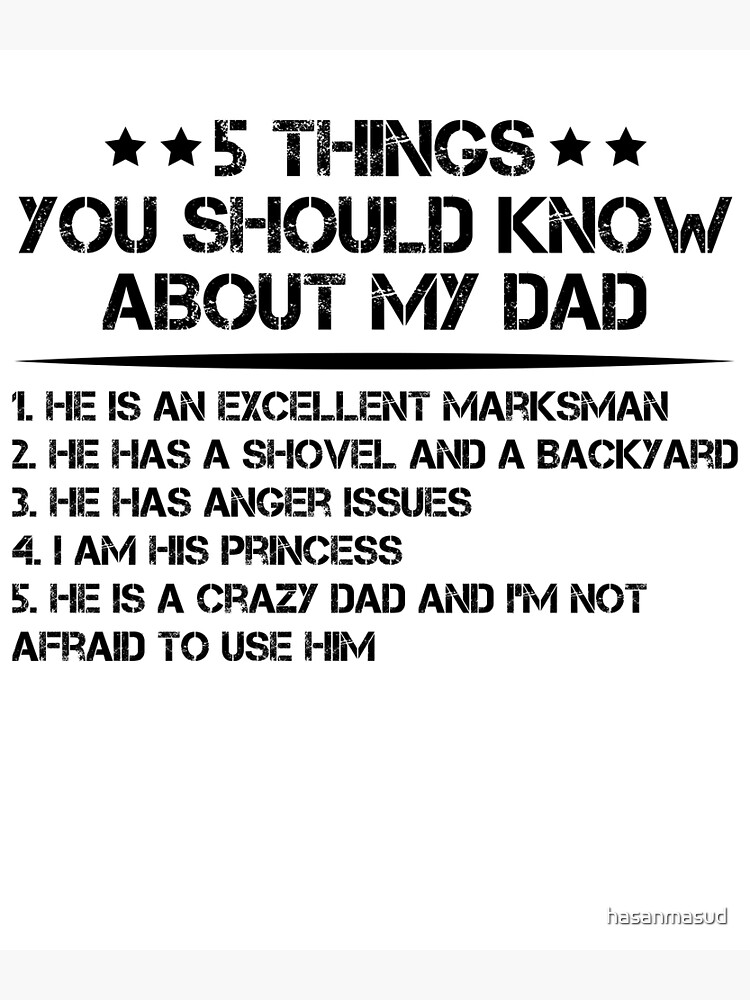 Lámina fotográfica «5 cosas que debes saber sobre mi papá» de ...