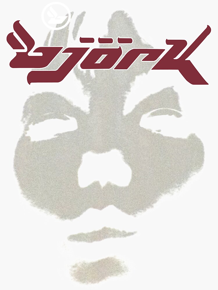 "Bjork Homogenic Vintage Face Logo (White) Essential" Sticker by ...
