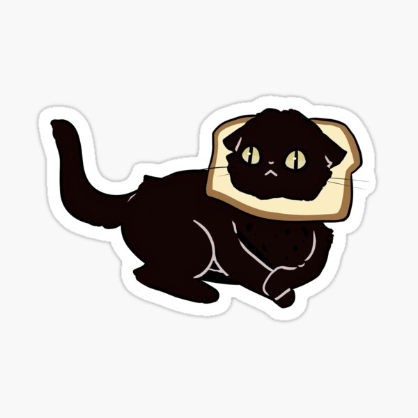 "Black Cat and Toast" Sticker by LetsMakeItReal | Redbubble