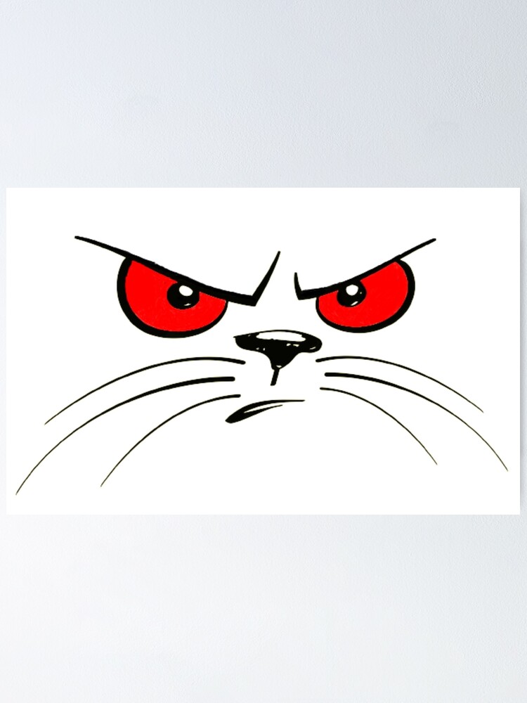 "Angry cat face" Poster for Sale by amanbgp30 | Redbubble