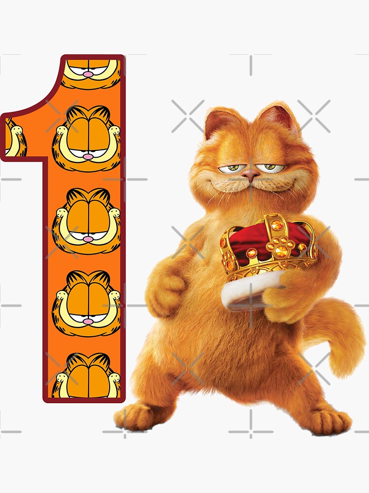 "Boy and Girl Garfield Number 1 Birthday" Sticker by LeeLeeMusicArt ...
