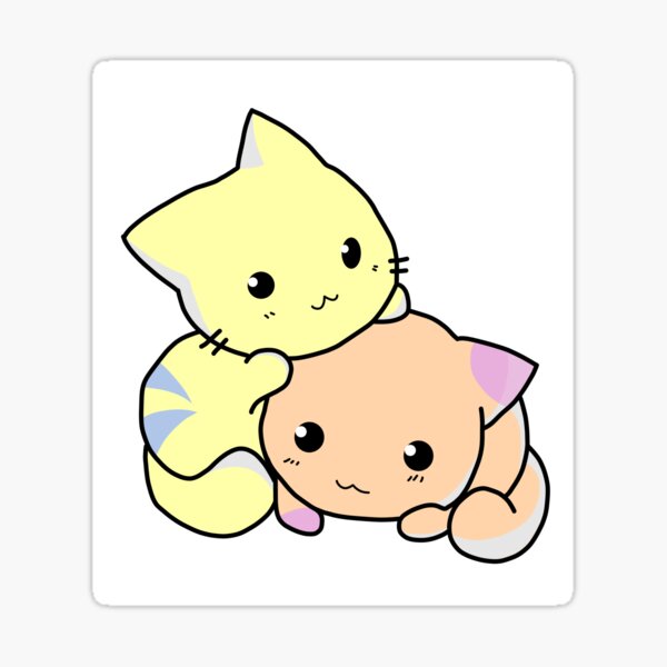 "Cute cat couple " Sticker for Sale by Vaglestyle | Redbubble