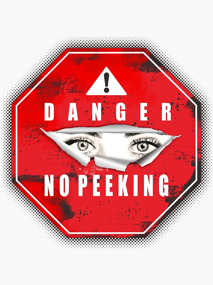 "no peeking" Sticker by Luoshan | Redbubble