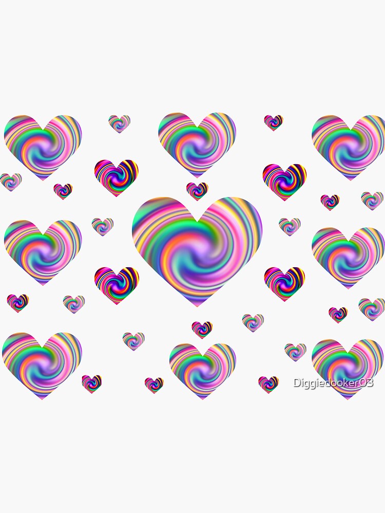 "Hearts Hearts all over " Sticker by Diggiedooker03 | Redbubble