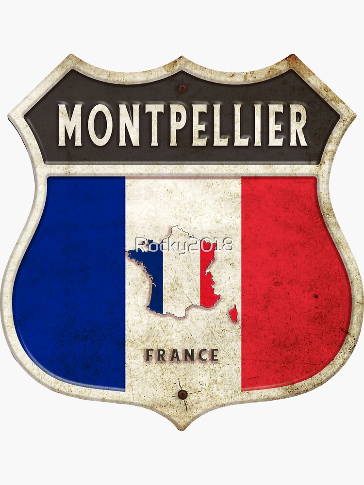 "Montpellier France coat of arms flags design" Sticker for Sale by ...