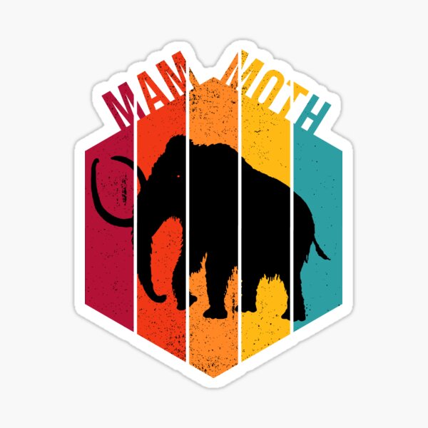 "Mammoth Retro Vintage" Sticker for Sale by frigamribe88 | Redbubble