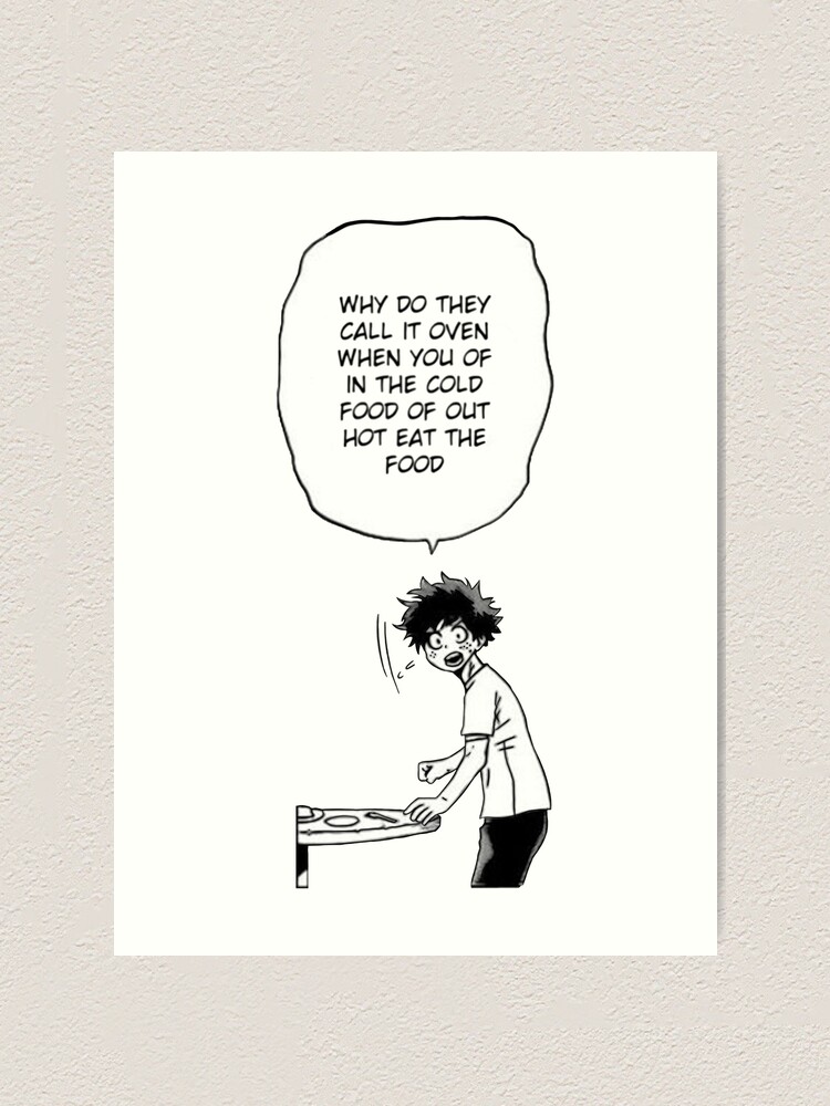 "Deku oven the food Boku no Hero Academia" Art Print for Sale by ...