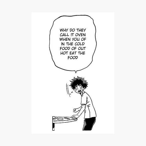 "Deku oven the food Boku no Hero Academia" Photographic Print for Sale ...