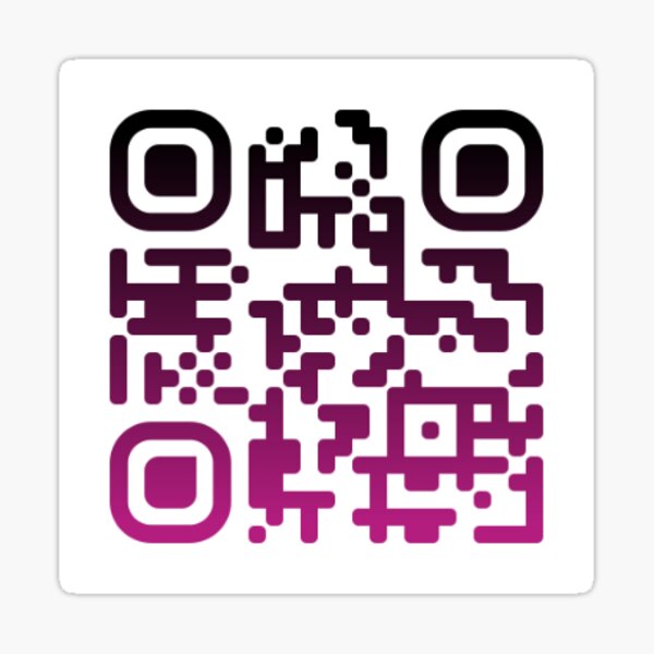 Never Gonna Give You Up Rick Astley QR Code Sticker