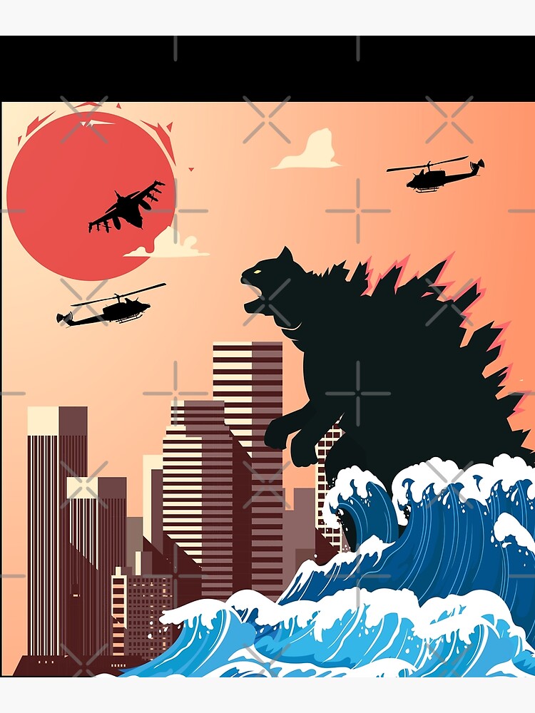 "Catzilla Cat Rising from The Sea Black Cat-Zilla King of Monsters ...