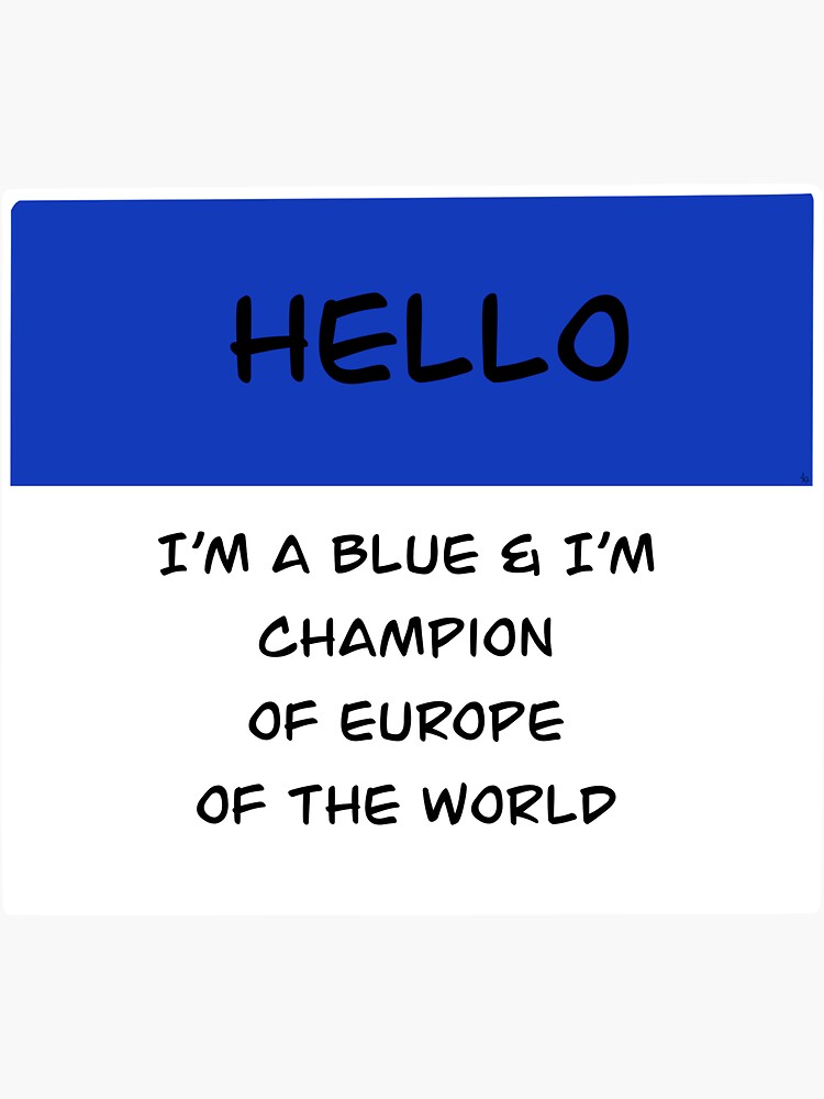 "Hello Blue" Sticker for Sale by Beautifutebol | Redbubble