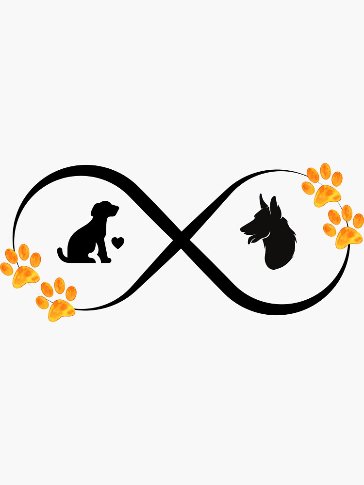 "A dog infinity gold paw symbol design. A classic design for doglovers ...