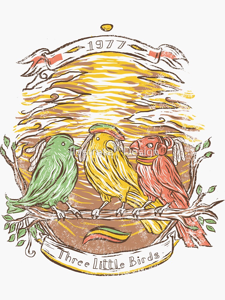 "Three Little Birds" Sticker for Sale by ilustrata | Redbubble