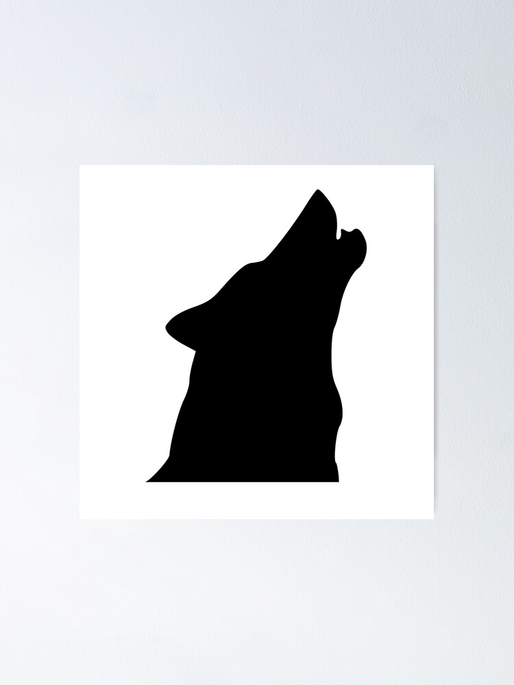 "wolf howling shadow Wölfin pattern pack" Poster for Sale by stickers ...