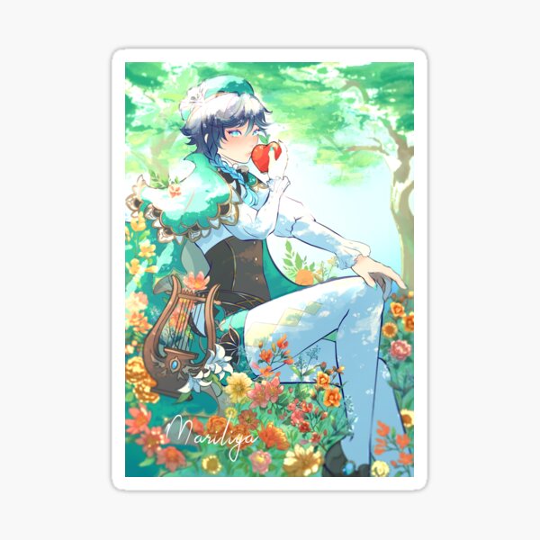 "Venti genshin impact " Sticker by Mari-Firefly | Redbubble