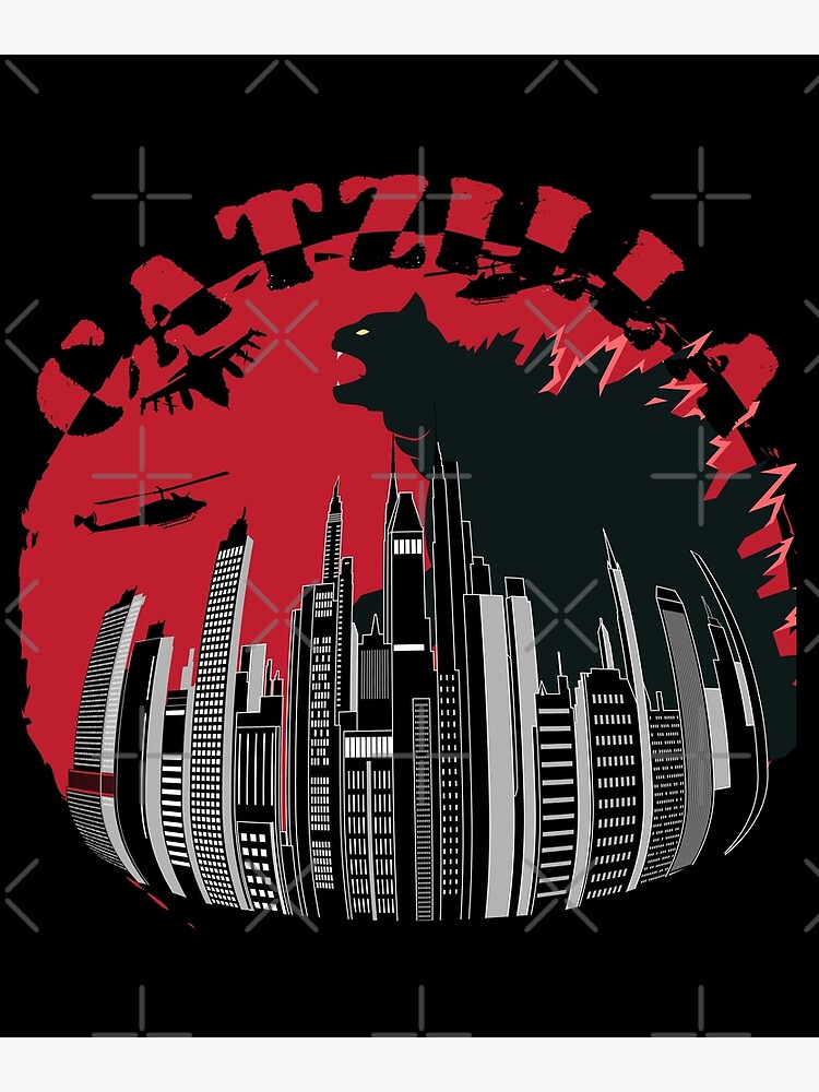 CatZilla CatZilla Catzilla! Japanese Monster CatZilla Cat Premium Matte ...