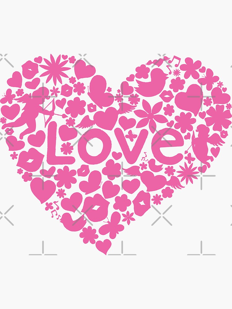 "Love heart" Sticker by unDeadPixel | Redbubble