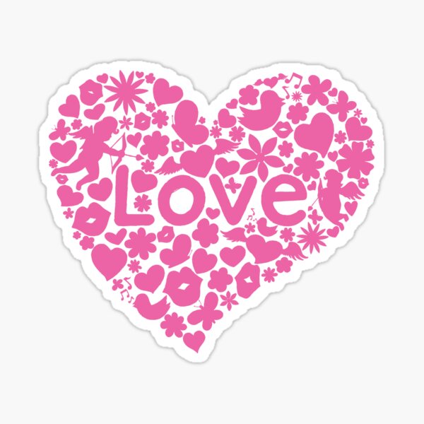 "Love heart" Sticker by unDeadPixel | Redbubble