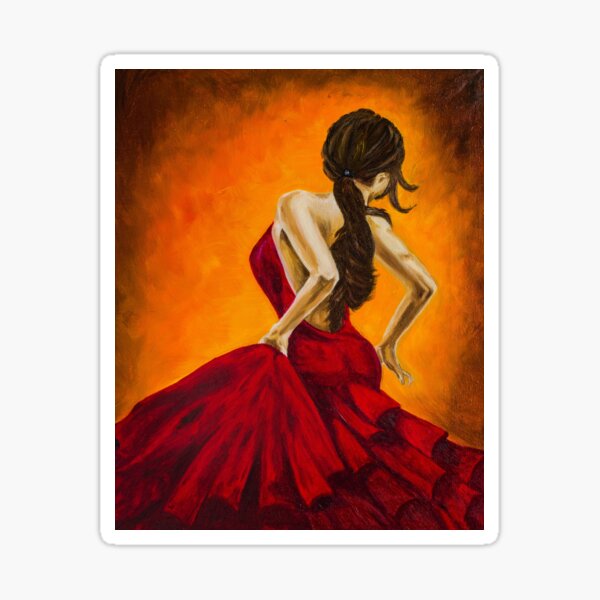 "Flamenco dancer" Sticker by ArinasFineArt | Redbubble
