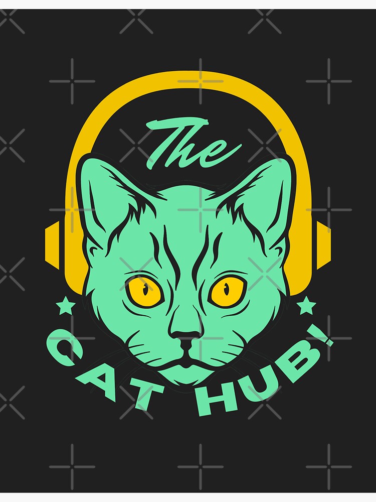 "CAT HUB" Sticker for Sale by ttake-it-easyy | Redbubble