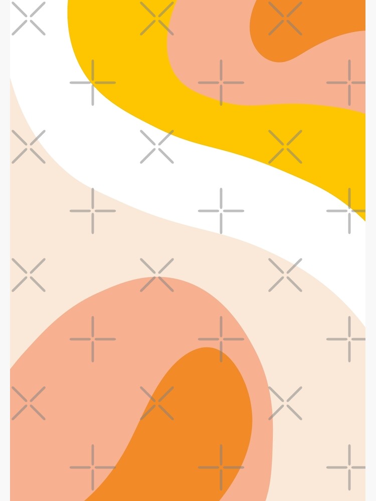"70s Retro Groovy Pattern in Orange, Pink, Yellow and Cream" Poster by ...