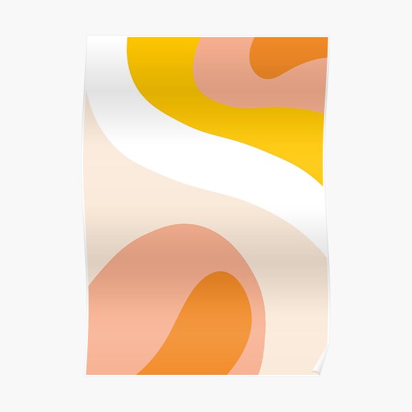 "70s Retro Groovy Pattern in Orange, Pink, Yellow and Cream" Poster by ...