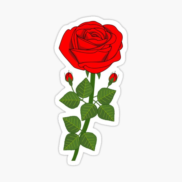 "Flower Red rose" Sticker for Sale by SupMicArt | Redbubble