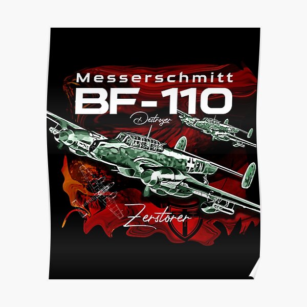 Póster «Avión de guerra MesserschmittBF-110 Luftwaffe» de AnatDianio ...