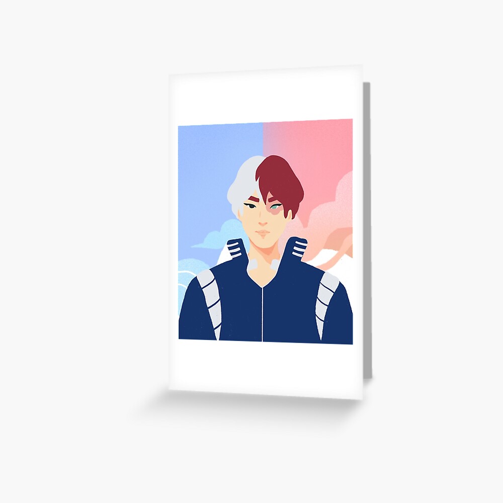 "Todoroki Ice and Fire Fanart" Greeting Card by ilustracici | Redbubble
