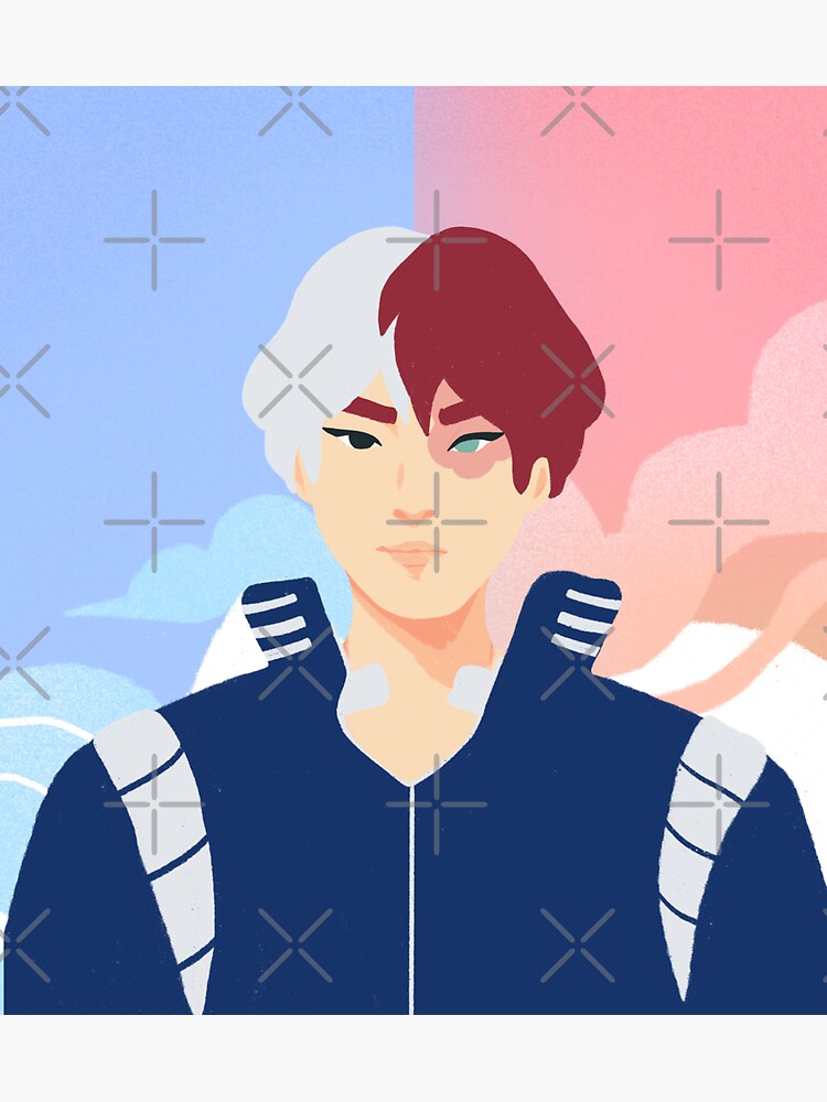 "Todoroki Ice and Fire Fanart" Sticker by ilustracici | Redbubble