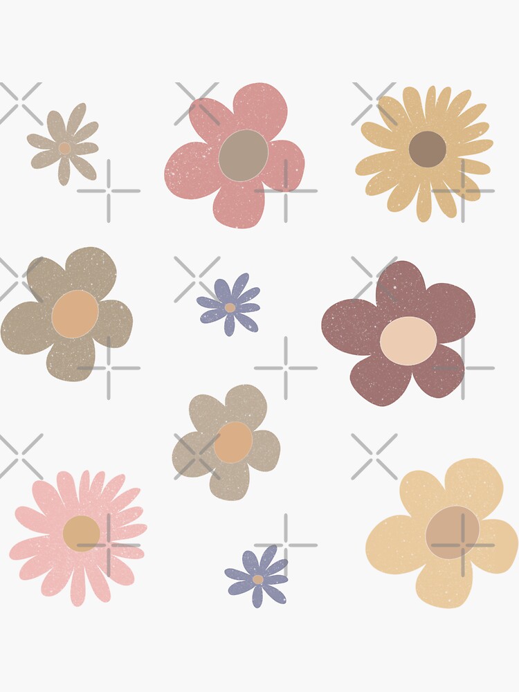 "Funky Retro Flower Power Pack" Sticker for Sale by MastiloDesigns ...